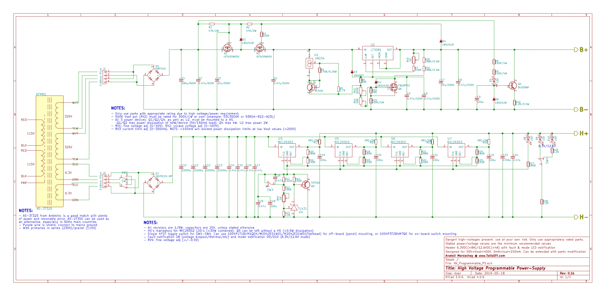 DIY Programmable Power-Supply for Vacuum Tubes – Part 1 – Toli's DIY